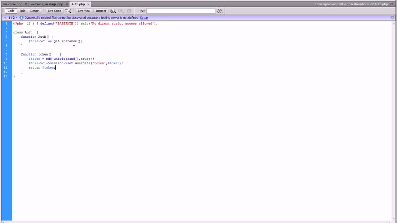 CSRF Protection in Code Igniter using Form Tokens - Part II