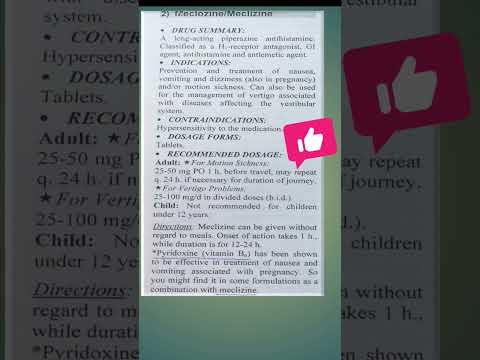 Meclozine | Meclizine 💊💊 Recommend dose and direction