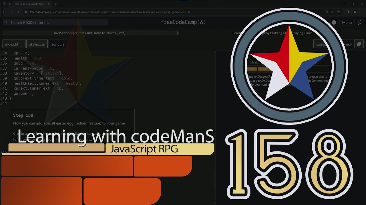 (ARCHIVED) Learn JavaScript by Building a Role Playing Game: Step 158 | freeCodeCamp
