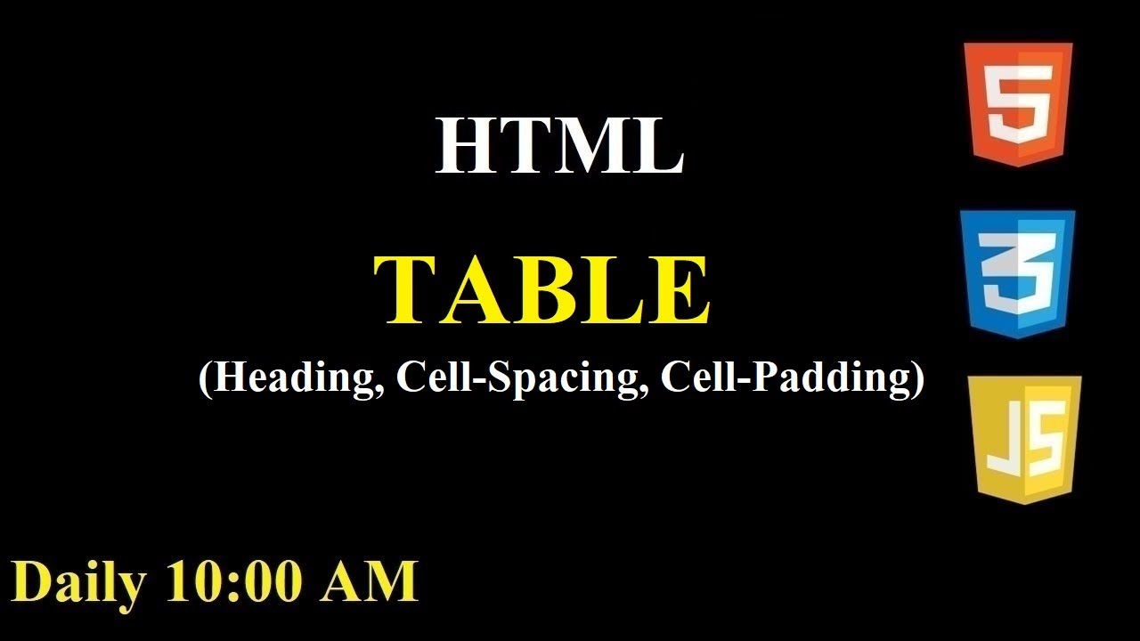 HTML | Table (Heading, Cell-Spacing, Cell-Padding) #11