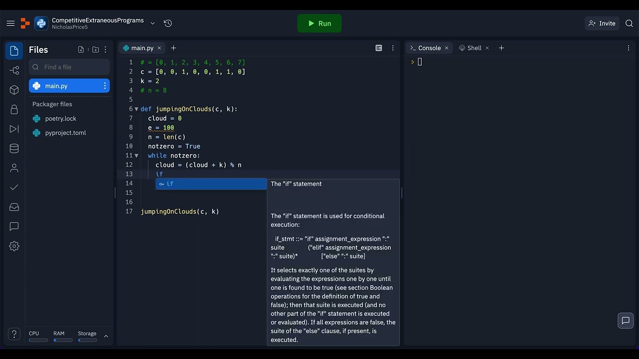 Hackerrank Jumping on the Clouds - Python Solution