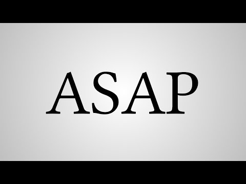 What Does "ASAP" Stand For?