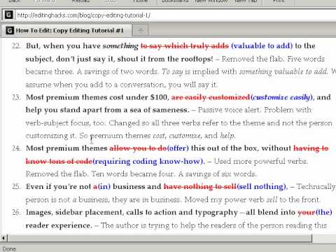 How To Edit: Copy Editing Tutorial #1