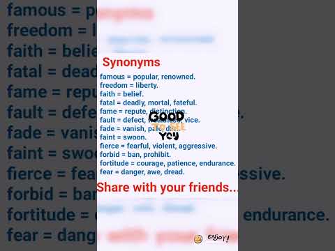 Learn@ E&F synonyms ###Easy English words££££Be happy 😁😁😁 forever