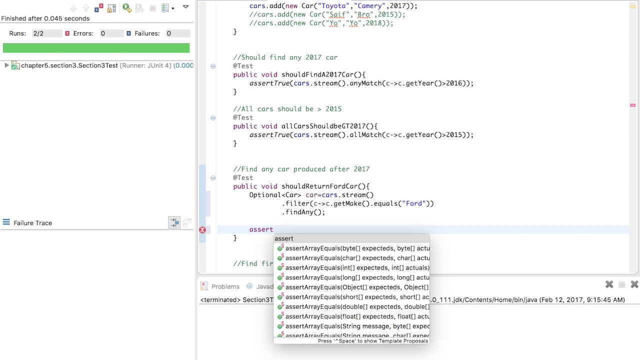 Java8 Streams: Finding and Matching