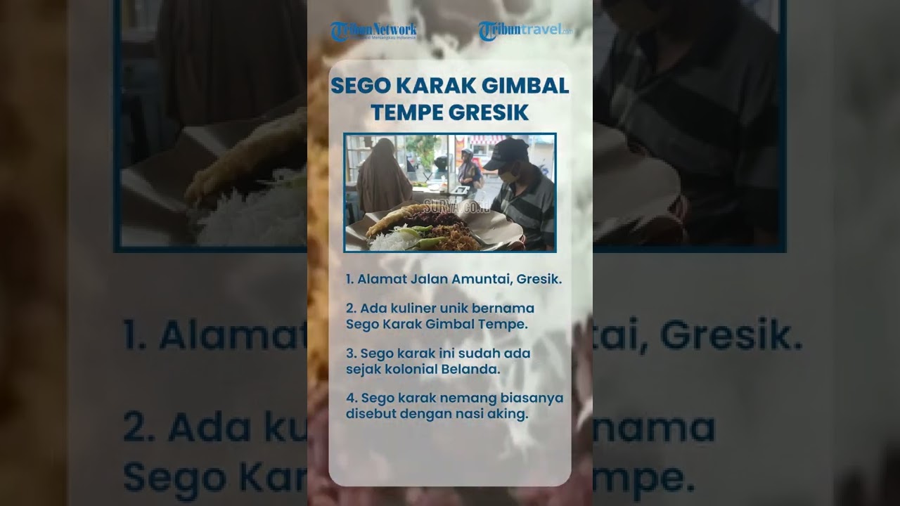 Wajib Cobain Sego Karak Gimbal Tempe Khas Gresik, Taburan Serundeng Bikin Rasanya Makin Gurih ...