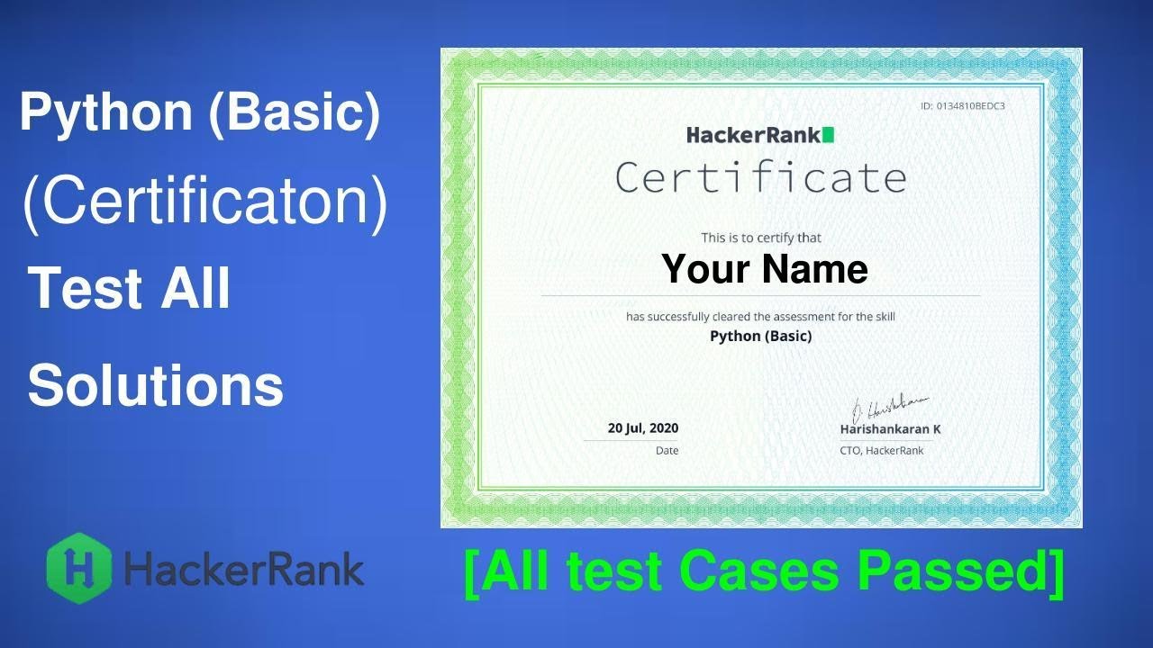HackerRank Python (Basic) Certification 2020 | Solutions