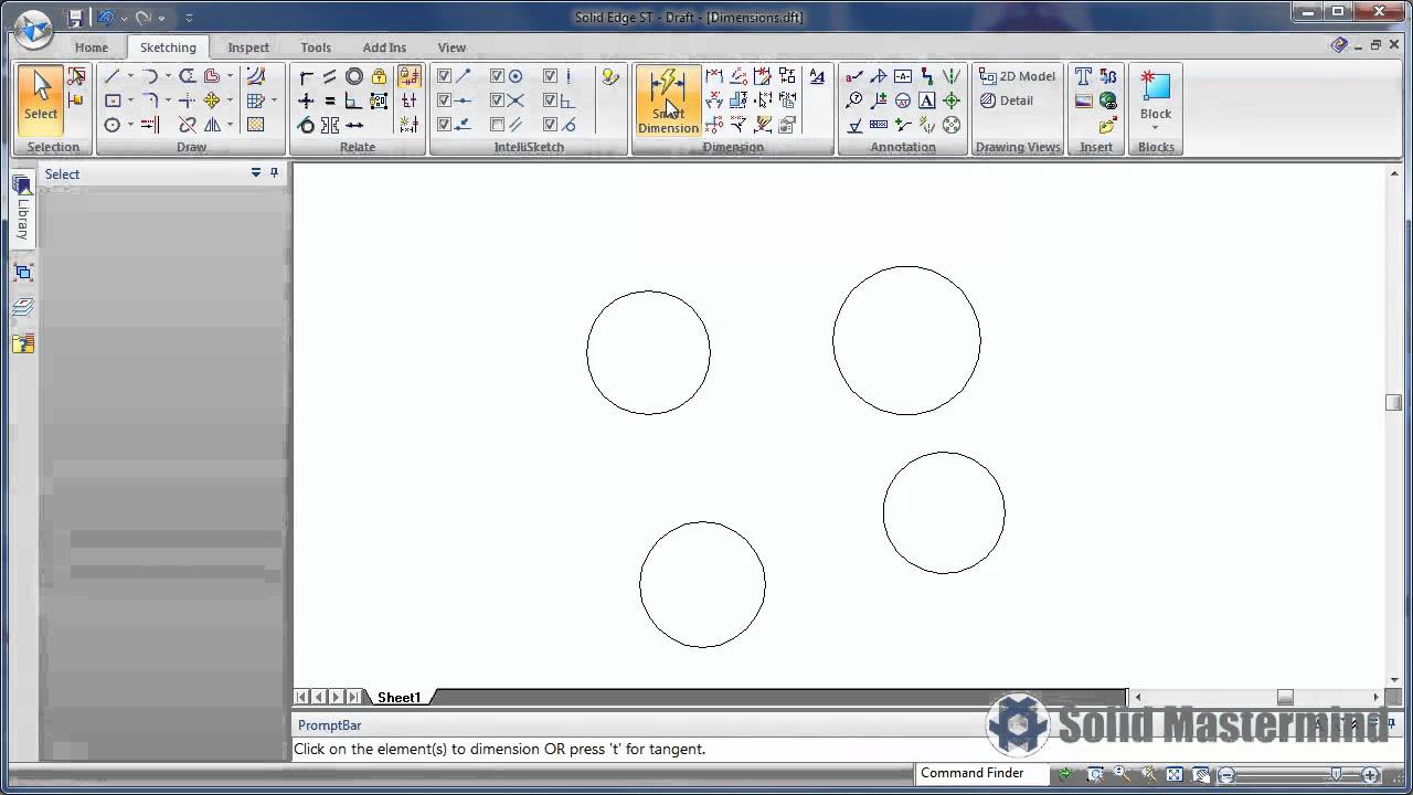 Solid Edge Drafting Top Tips : How To Place Tangent Dimensions