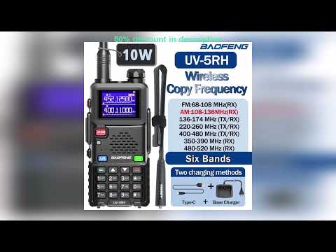 #Baofeng UV 5RH 10W Air Band Walkie Talkie Long Range Wirless Copy Frequency Two Way Ham Radio Ty