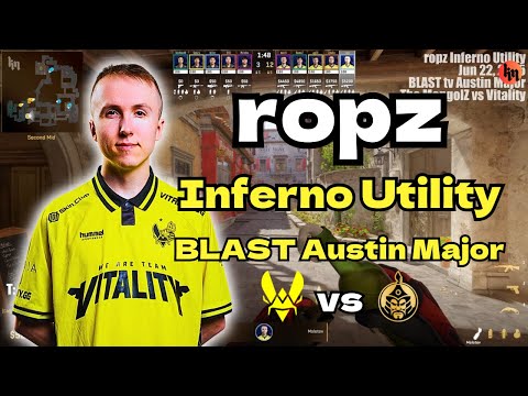 CS2 Utility - ropz (Inferno) Vitality vs The MongolZ | BLAST.tv Austin Major 2025