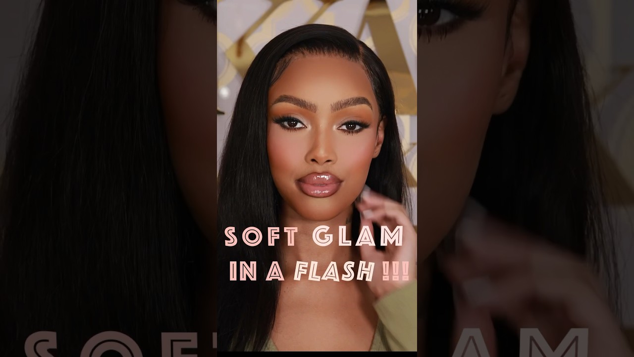 FLAWLESS SOFT GLAM IN 10 SECS ⚡️😍  YOU NEED TO SEE THIS😍🤯 #makeup #makeupshort #glam #makeuplook
