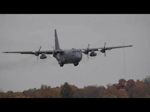 Peoria Air National Guard C-130 landing Decatur IL airport