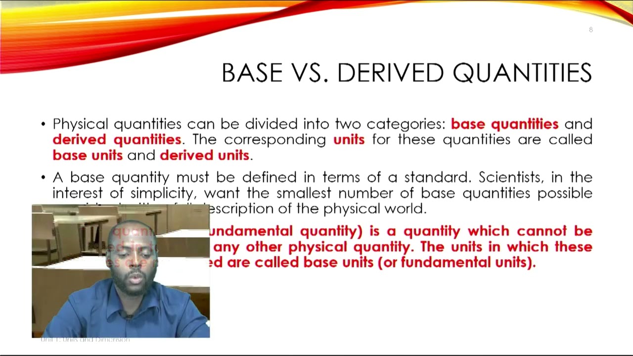 PHY 115 MODULE 1, UNIT 1 Dimension Analysis(Section 1)