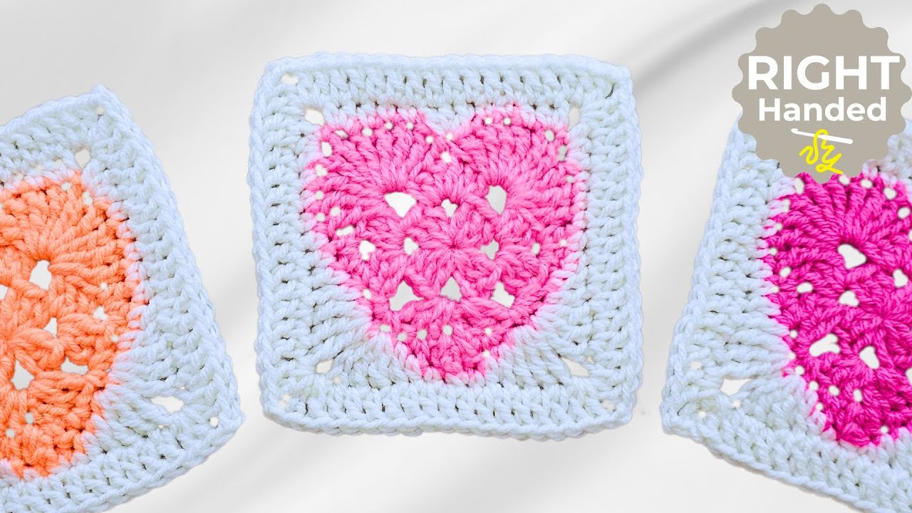 Perfect Heart Granny Square Crochet Tutorial for Beginners