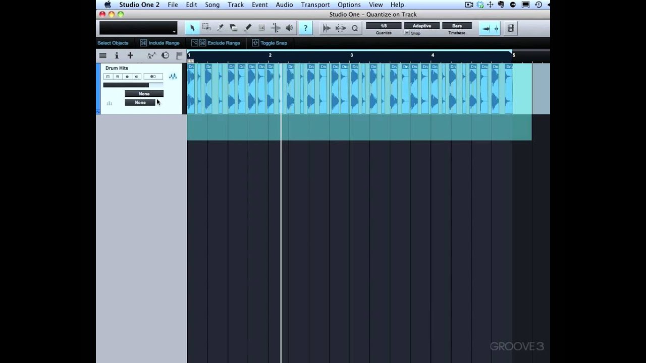 Quantize on Track - Studio One 2 Advanced