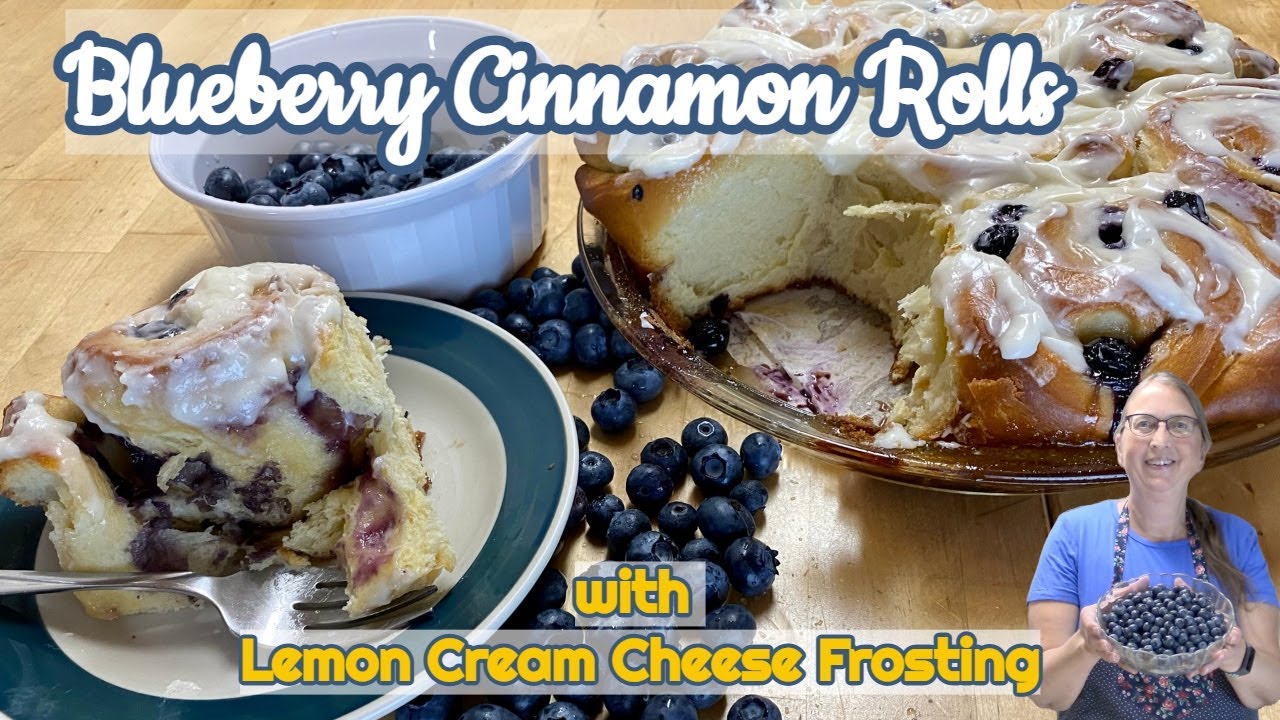Blueberry Cinnamon Rolls with Lemon Cream Cheese Frosting | So Delicious! | Cooking from Scratch