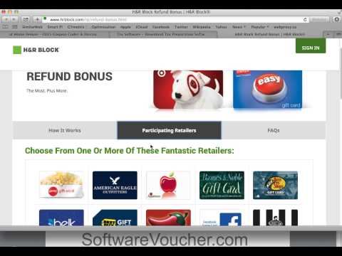 H&R Block Deluxe 2015 (2014 tax year) - Applying a Coupon Code & Discount from SoftwareVoucher.com