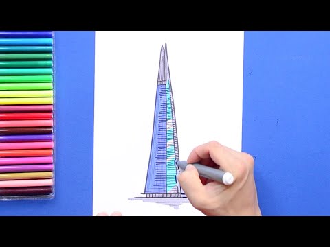 How to draw The Shard, London
