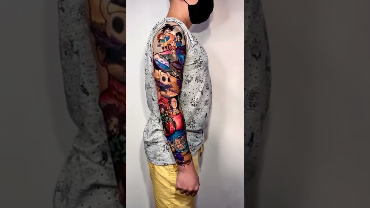 pra quem gosta de anime. fechamento de braço tattoo dragonball