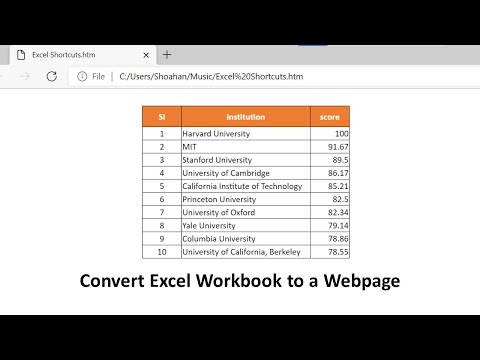 Convert Excel Workbook to Website || #shorts