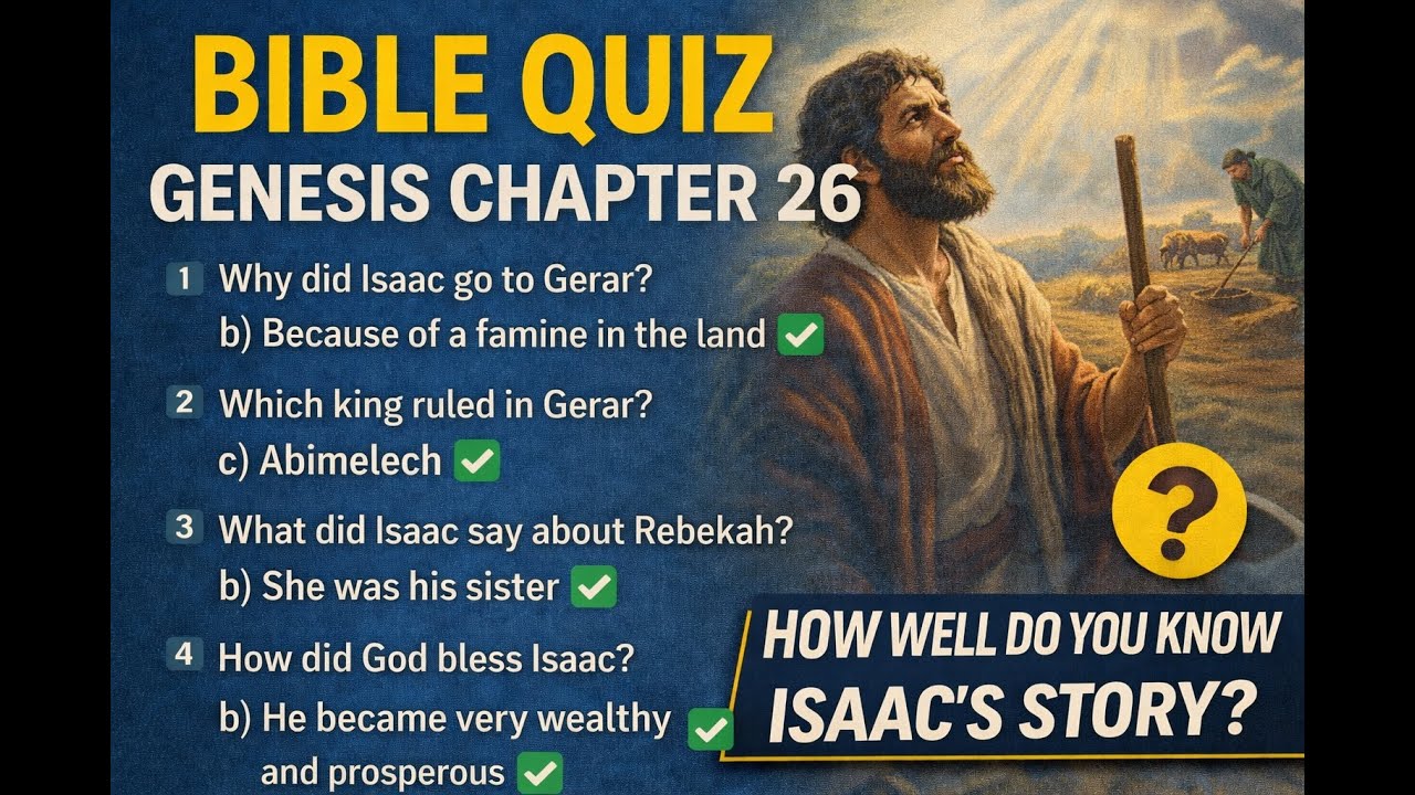 Genesis Chapter 26 Bible Quiz | Isaac’s Faith & God’s Blessing | Test Your Knowledge 📖✨