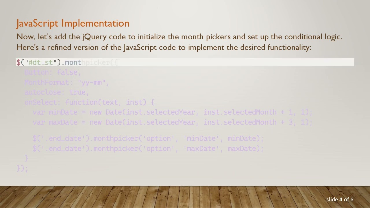 How to Set Month Range for Multiple jQuery Month Pickers Easily