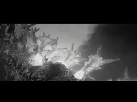 Godzilla minus one black and white atomic breath scene