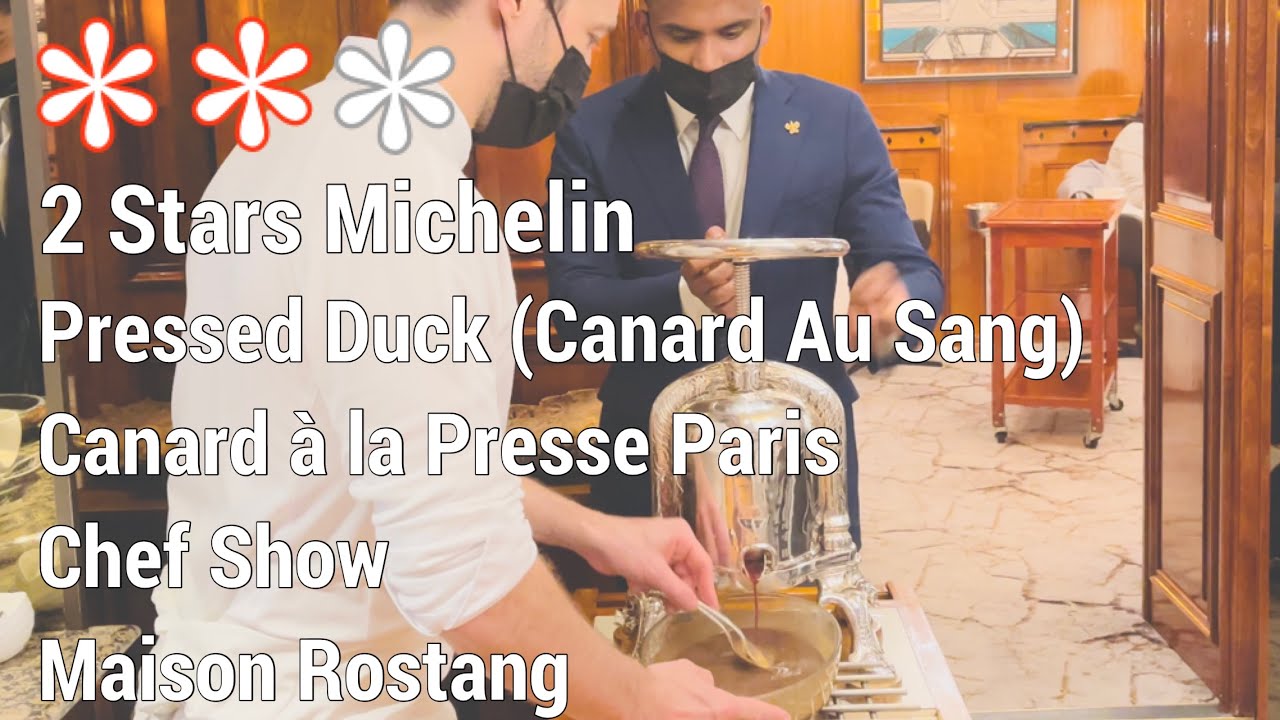 Canard a la Presse - Pressed Duck  (Canard Au Sang) 2 Stars Michelin Chef Show in Paris France