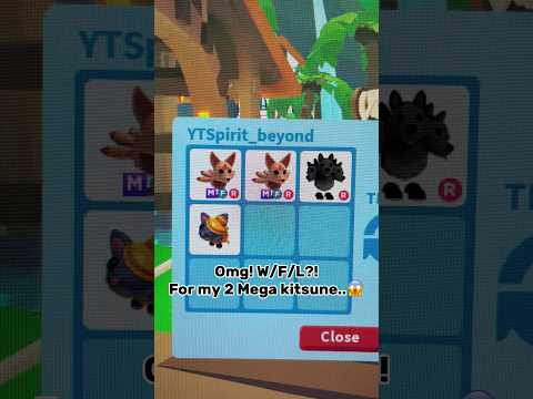 OMG!!! W/F/L?! I TRADED MY 2 MEGA KITSUNE AND ADDS For This…😱🐱🤯#shorts #adoptme #roblox