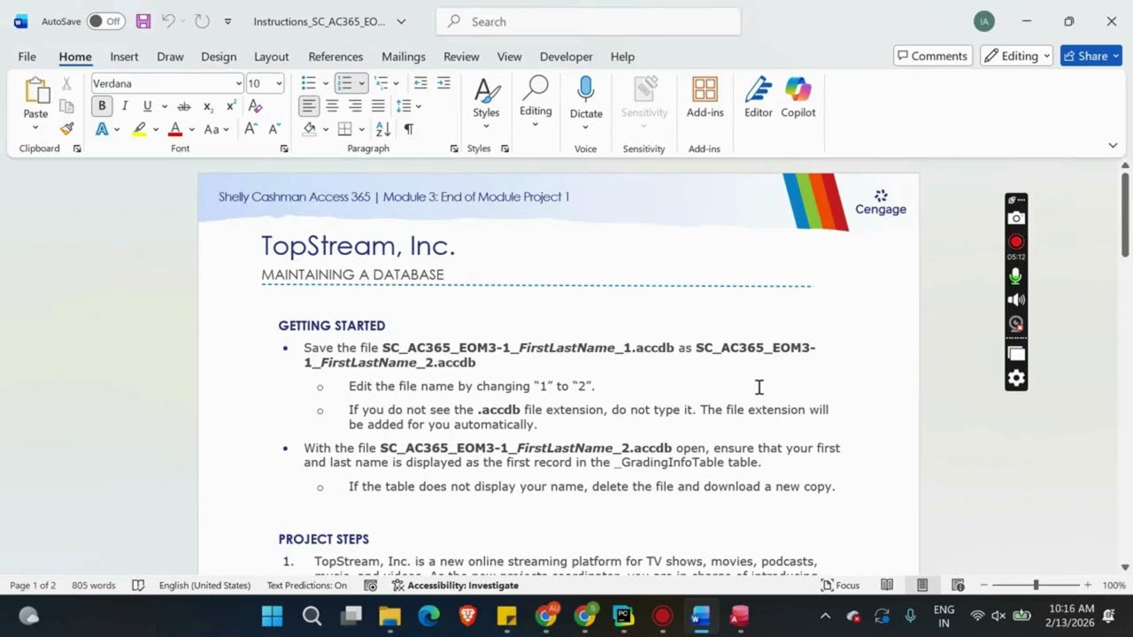 Shelly Cashman Access 365 | Module 3: End of Module Project 1 TopStream, Inc. #shellycashman