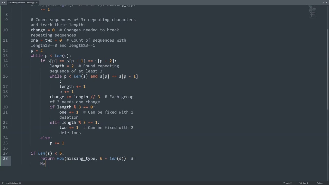 Leetcode 420. Strong Password Checker in Python | Python Leetcode | Python Coding Tutorial | ASMR