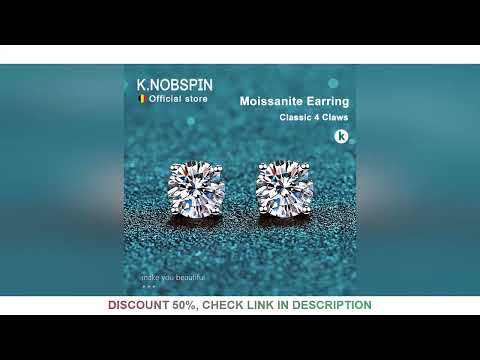 KNOBSPIN 2.0ct Moissanite Earrings for Women Lab Grown Diamond Ear Studs 925 Sterling Silver Fine Je