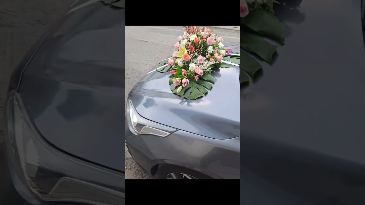 arreglo para carro en tonos pastel