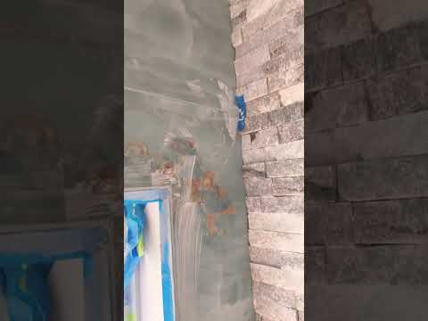 Sea Salt Grout on Italian Porcelain. #tiles #diy #blue