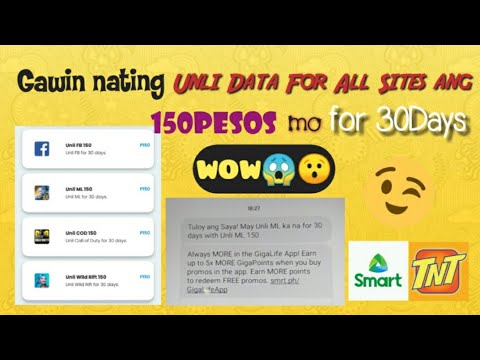 Unli data Tnt, Smart Unli data for all sites at paano makuha ang 150 register for good 1month