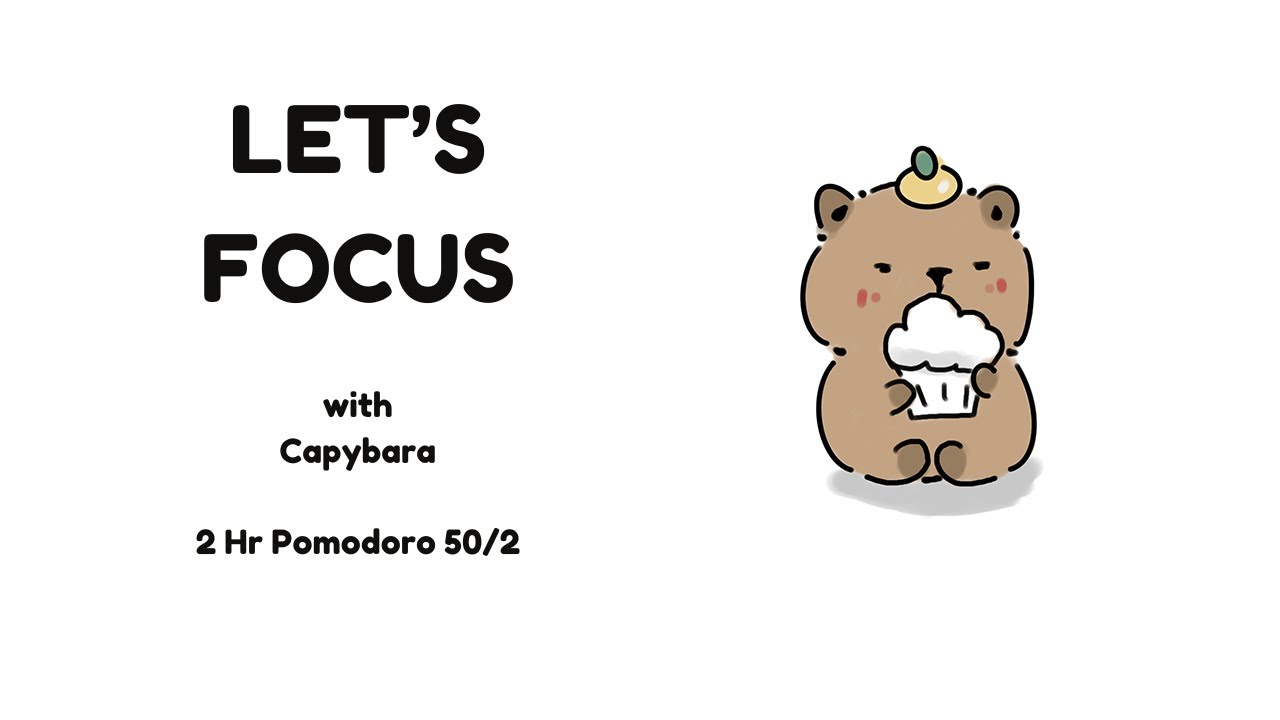 2-HOUR STUDY WITH ME & CAPYBARA | Pomodoro timer 2x50 | Study & Work | Deep Focus | Lofi