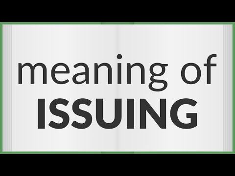 Issuing | meaning of Issuing