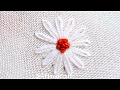 Lazy Daisy stitch flower | Hand embroidery for begginers