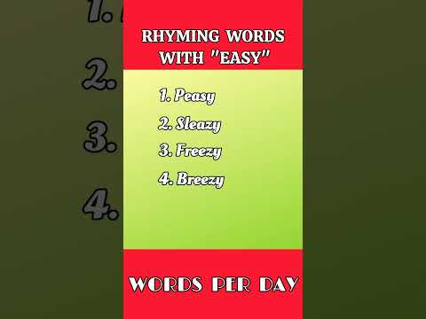 Rhyming words with "EASY" #englishlearners #englishlearning #youtubeshorts