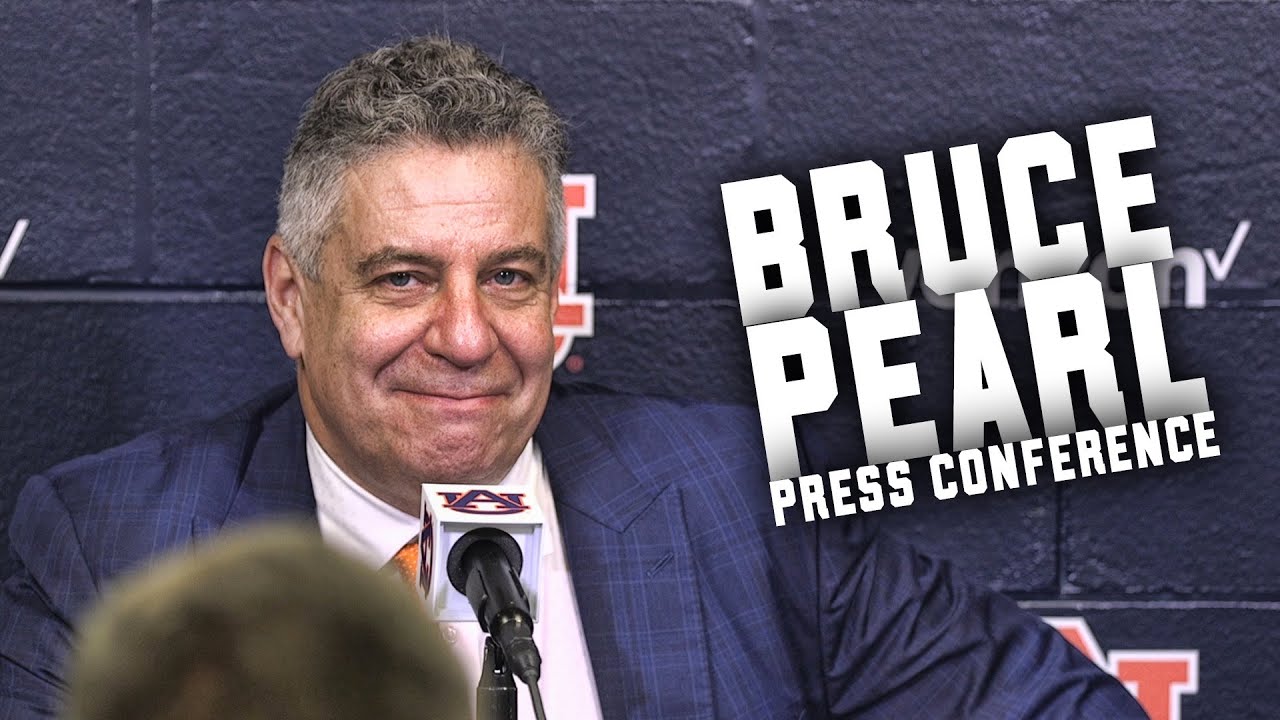 Bruce Pearl addresses the media following Auburn's OT win over Alabama