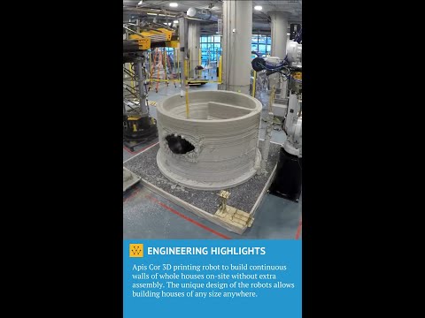 Apis Cor 3D printing robot to build continuous walls of whole houses