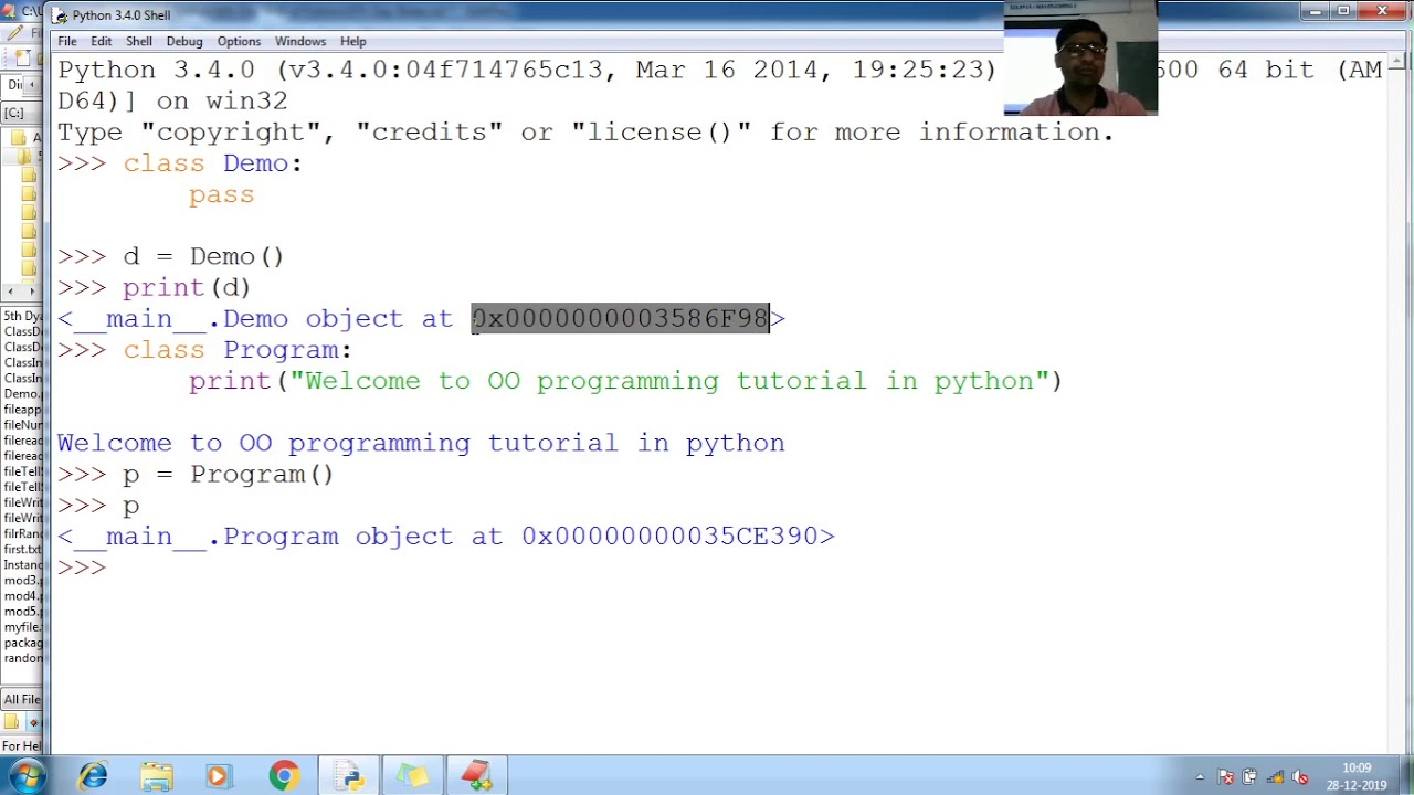 142 Python Class memory address of object reference variable Python Programming Tutorial for Beginne