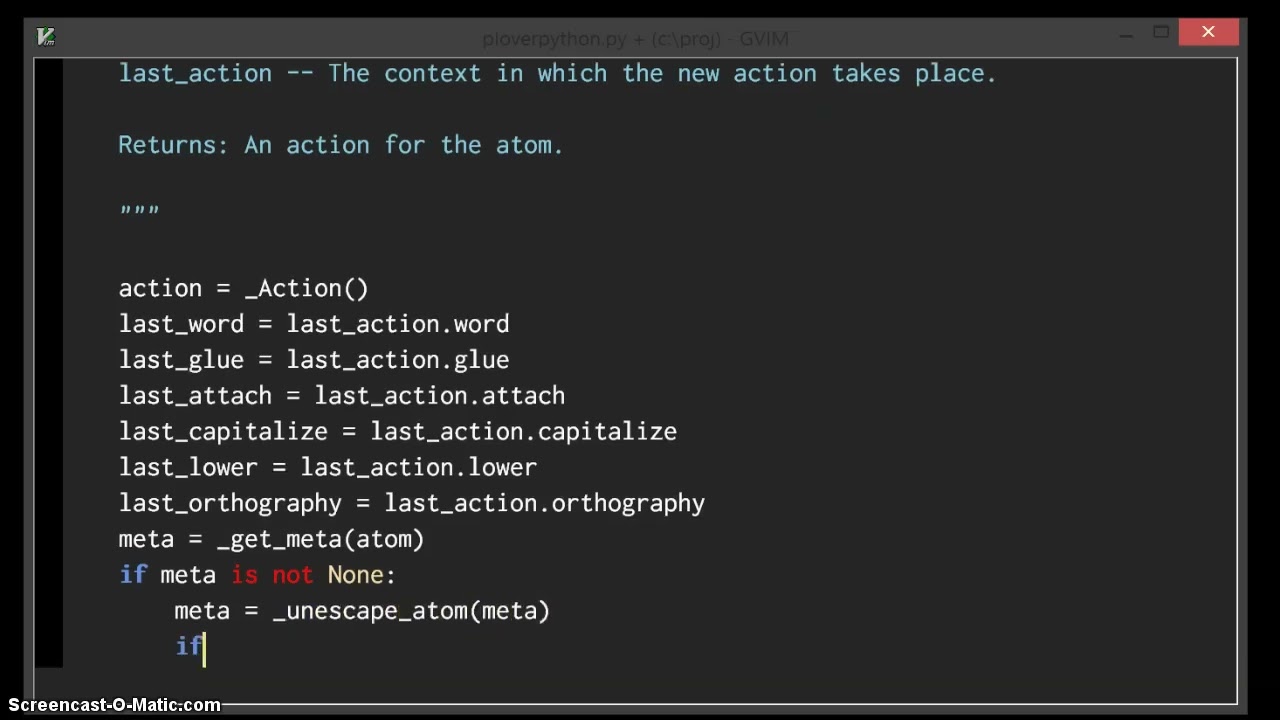 Coding in Python with Plover (Longer Code Snippet)
