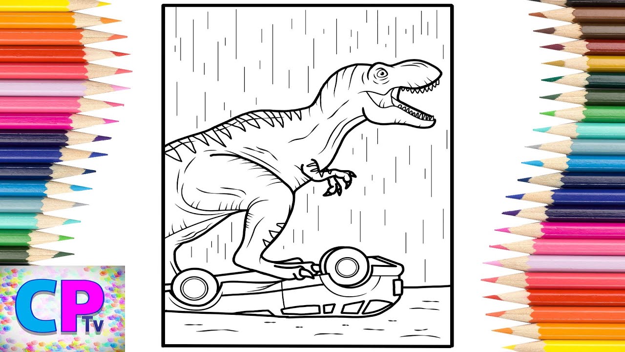 Jurassic World Coloring Pages/Tyrannosaurus Rex vs Car/Jim Yosef & Anna Yvette - Linked[NCS Release]