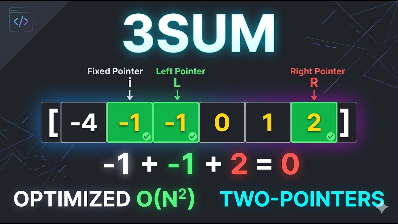 3Sum Explained Clearly | Two Pointers Pattern | LeetCode 15 Python
