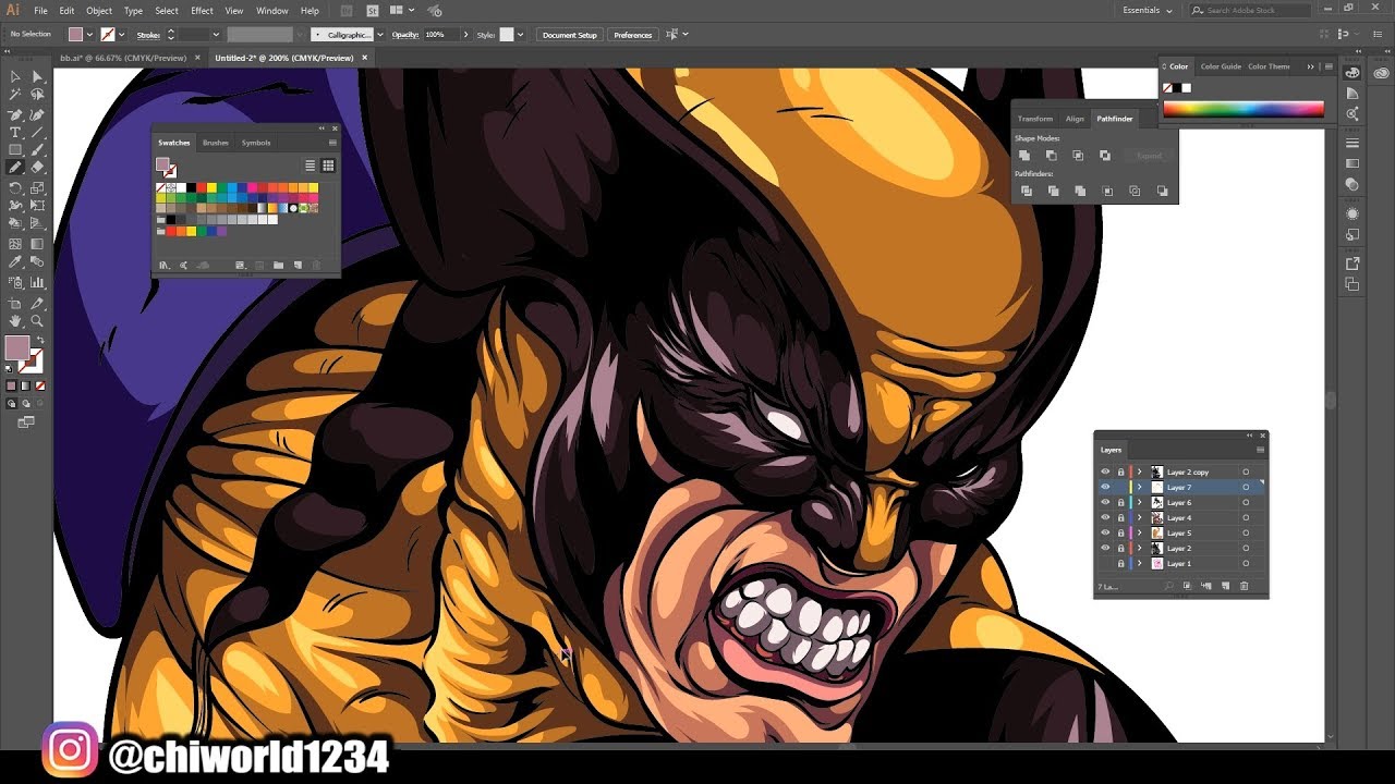 Wolverine  -  Satisfying Illustration  / Adobe Illustrator