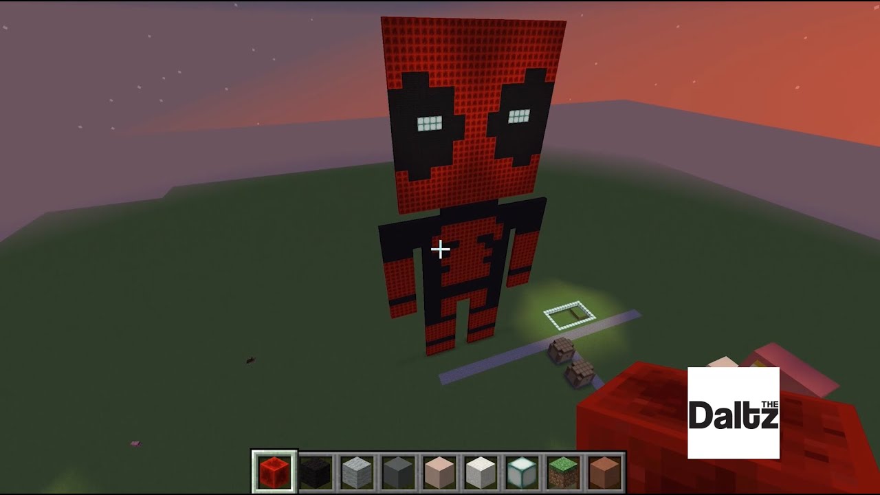 Minecraft Pixel Art - Deadpool Statue Part 1