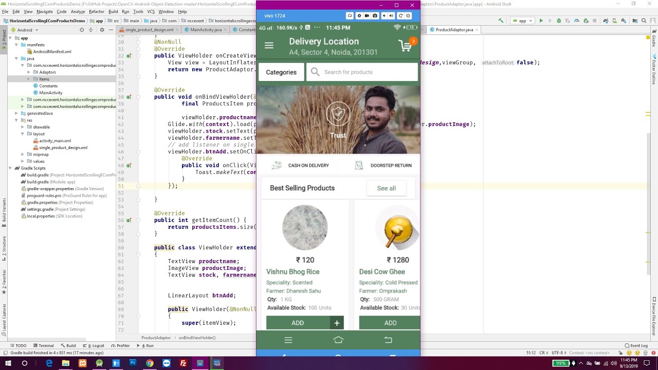 Horizontal Scroll View Using RecyclerView in E- Commerce Android Application Part 1