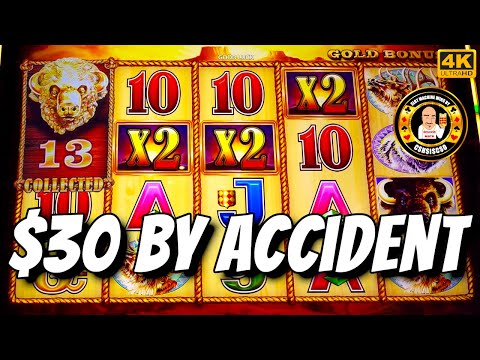 $30 by accident 2 JACKPOTS on Buffalo Gold