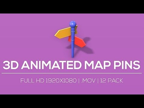 3D Animated Map Pins V2 - 12 Pack | Motion Graphics - Videohive template